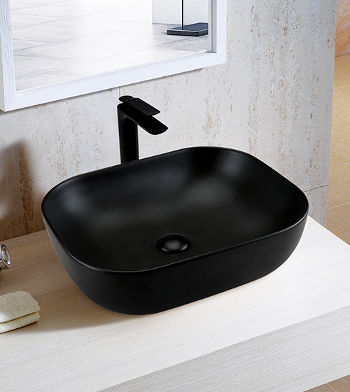Platinum + Black Table-Mounted Wash Basin | Wash Basin Black