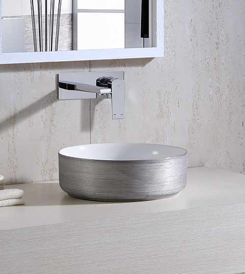 Wash Basin White Colour | Platinum + White Table-Mounted Wash Basin