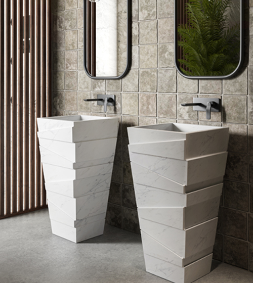 Keyon Snow – Staturario Marble Basin | Free Standing Bathroom Sink