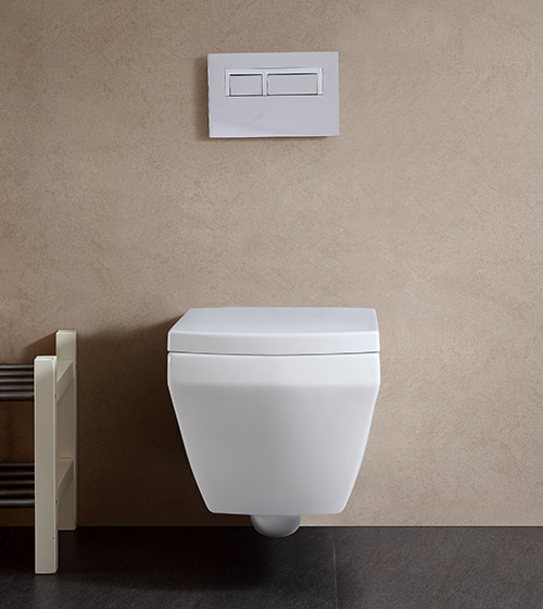 Square Wall Hung Toilet | Wall-Hung Toilet with PP Seat Cover
