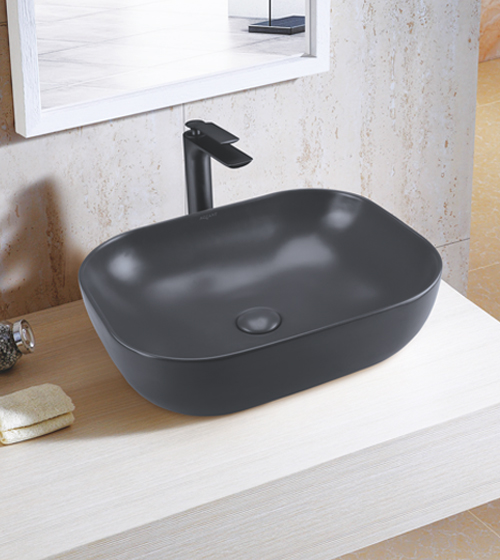 Matt Grey Table Mounted Wash Basin - Aquant India