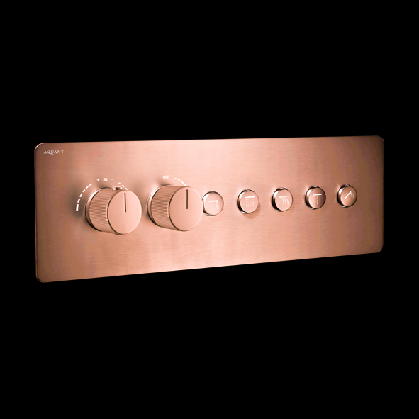 Rose Gold High-Flow Thermostatic Click-Select Multifunction Diverter ...