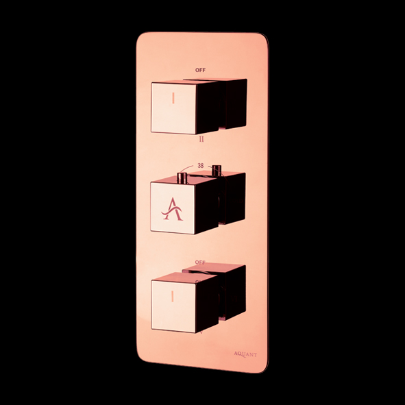 Rose Gold High-Flow Thermostatic Diverter With Six Outlets (20mm Inlet ...